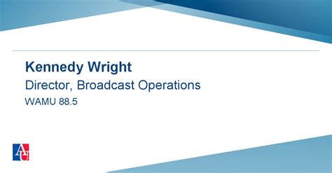 Profile Kennedy Wright American University Washington Dc