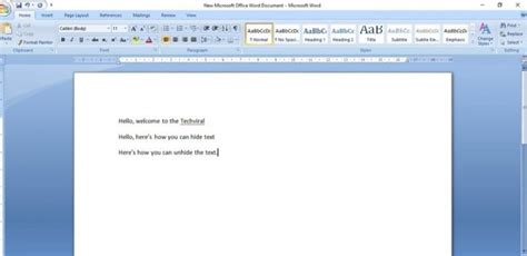 How To Hideunhide Text In Microsoft Word Document