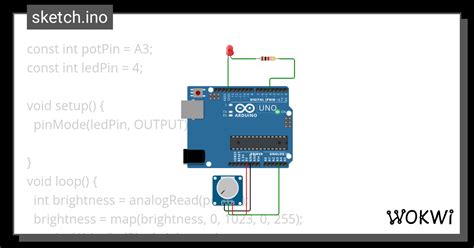 Led With Potentiometer Wokwi Esp32 Stm32 Arduino Simulator