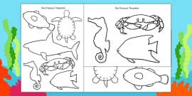 Sea Creatures Printable Templates Resource Twinkl Usa