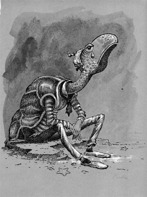 The Mock Turtle From Alice Colour Version Drawing Illustrations