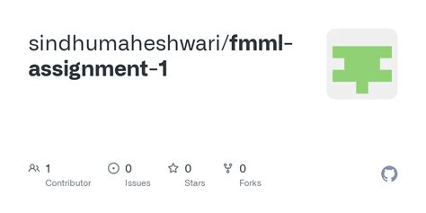 Github Sindhumaheshwari Fmml Assignment