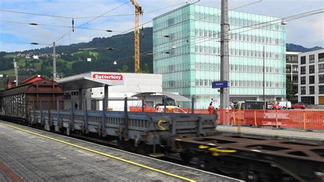 Bahnhof Dornbirn Güterzug Durchbraust Mit Taurus And Öbb1144 Den Bahnhof