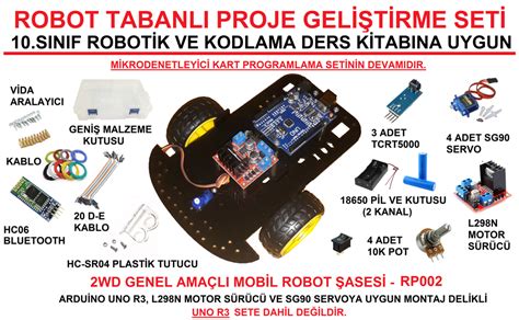 robot tabanlı proje geliştirme seti arduino robotik kodlama satın al