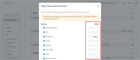 Column Width Adjustment ERPNext Frappe Forum