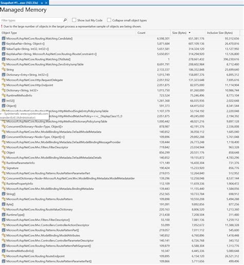 excessive memory usage using endpoint mapcontrollerroute never ending