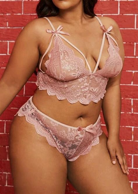 Conjunto Renda Sensual Plus Sise Rose Rouge Moda Íntima