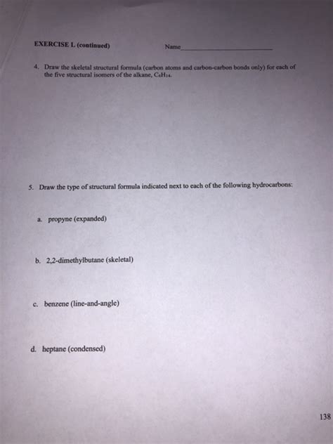 Solved Exercise L Name Section Instructor Date Organic