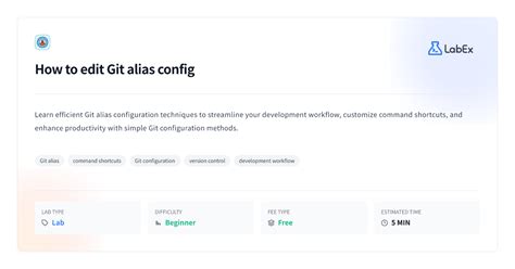 How To Edit Git Alias Config Labex