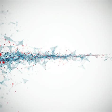 Abstract Digital Network Visualization Featuring Interconnected Nodes And Lines Blue Stock