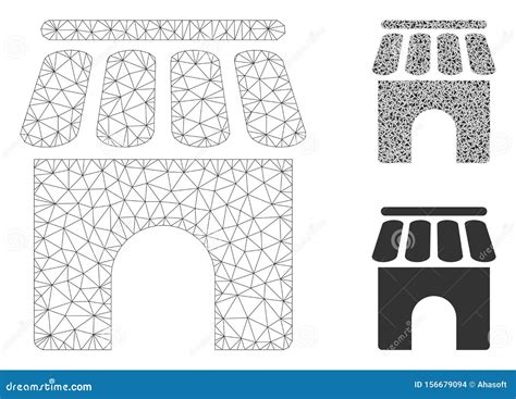 Shop Building Vector Mesh 2d Model And Triangle Mosaic Icon Stock Vector Illustration Of