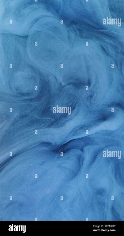 Vapor Cloud Ink Water Splash Blur Blue Color Shimmering Dust