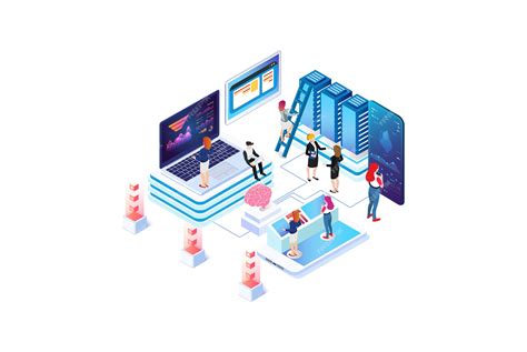 Premium Vector Modern Isometric Data Analysis Illustration