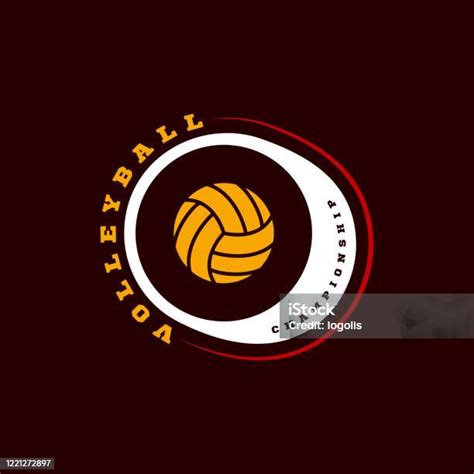 배구 벡터 로고입니다 현대 전문 타이포그래피 스포츠 복고풍 스타일의 벡터 엠블럼 및 템플릿 로고 유형 디자인 배구 컬러풀로고 개념에 대한 스톡 벡터 아트 및 기타 이미지