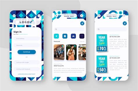 Free Vector Flat Design Geometric Pattern Mobile Design Template