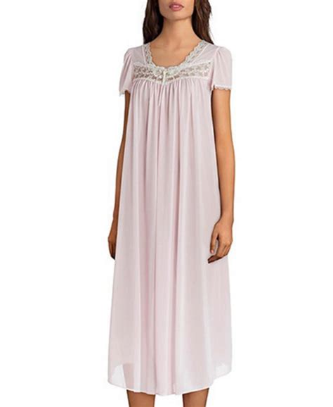 Miss Elaine Plus Size Lace Trim Nightgown Macys