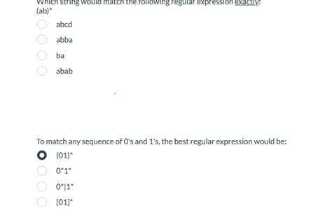 Solved Which String Would Match The Following Regular Chegg