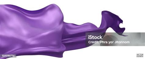 보라색 실크 직물 직물 깃발 배경 부드럽고 우아한 보라색 새틴 그랜드 오프닝 행사를 위해 흰색 배경에 격리되어 있습니다 보라색 커튼 3d 벡터 그림입니다 0명에 대한 스톡