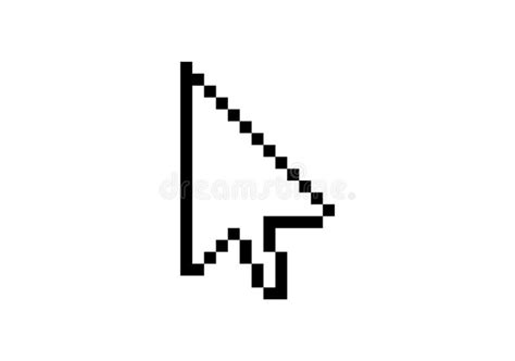 Pixelated Computer Mouse Cursor Icon On White Stock Vector Illustration Of White Black 365132394