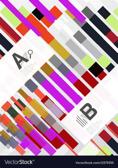 Colorful Lines Rectangles And Stripes With Option Vector Image
