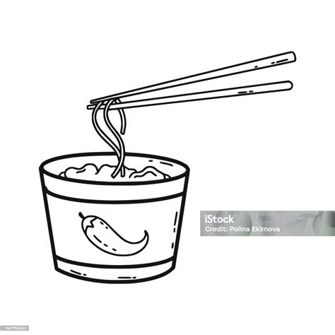 한국의 매운 인스턴트라면 패스트 푸드 벡터 낙서 그림입니다 국가 요리 아이콘 일본 젓가락 아시아 음식 0명에 대한 스톡 벡터 아트 및 기타 이미지 Istock