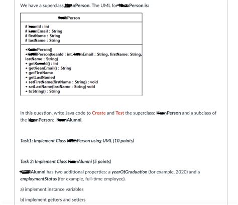 Solved We Have A Superclass In This Question Write Java