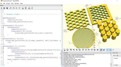print optimized parametric honeycomb pattern generator module for