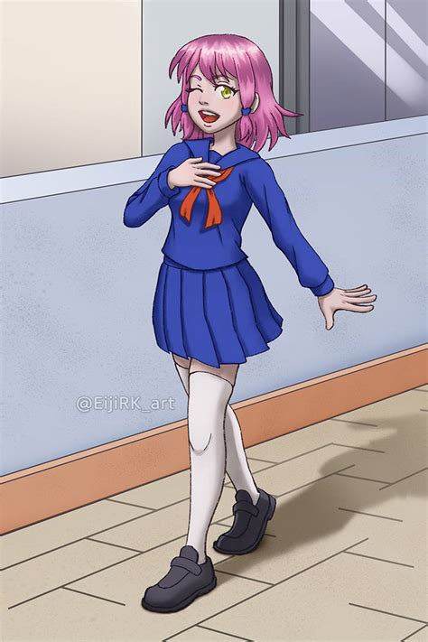 Anime Girl Walk By Eijirkart On Deviantart