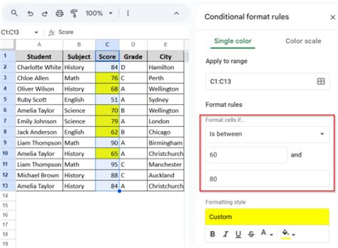 Conditional Formatting with Multiple Conditions in Google Sheets - Excel Insider