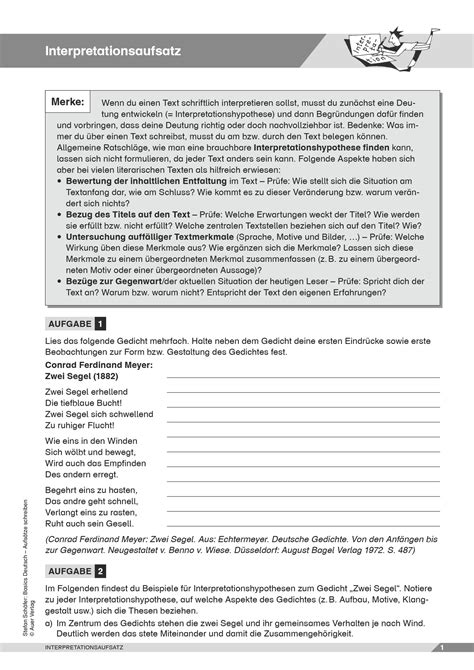Sekundarstufe Unterrichtsmaterial Deutsch Texte Schreiben Interpretationsaufsatz Basics Deutsch