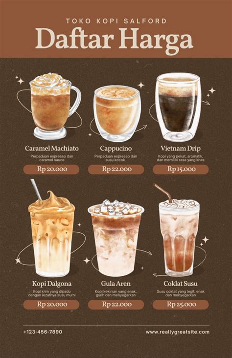 Halaman 4 Gratis Download Contoh Menu Cafe Aesthetic Canva