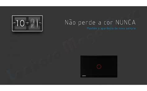 Interruptor Touch Screen Com 1 Botão Com Função Remote E Dimmer Preto