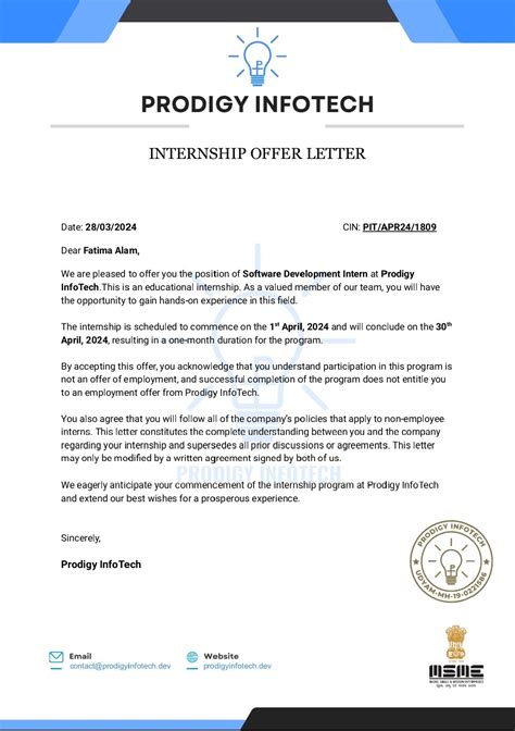 fatima alam on linkedin softwaredevelopment internship prodigyinfotech