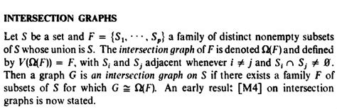 Clarification On The Definition Of Intersection Graphs Mathematics