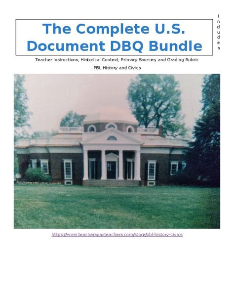 The Complete U S Documents Dbq Bundle By Pbl History And Civics Tpt
