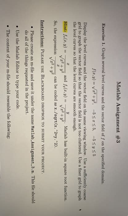 Solved Matlab Assignment Exercise Graph Several Level Chegg