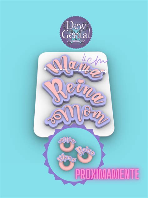 Molde De Silicona Mama Mom Reina 4cm Dg 1180 Dewgenial