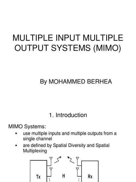 Mimo Presentation Pdf Mimo Multiplexing