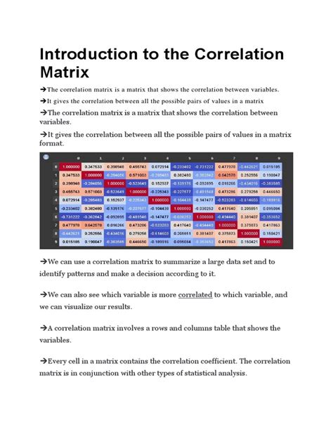 Correlation Matrix Pdf Teaching Methods And Materials Technology And Engineering