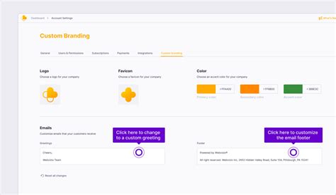 Customize Your Account Webvizio
