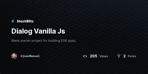 dialog vanilla js stackblitz