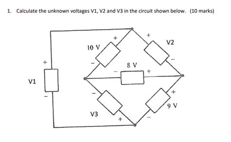 Solved Calculate The Unknown Voltages V V And V In Chegg