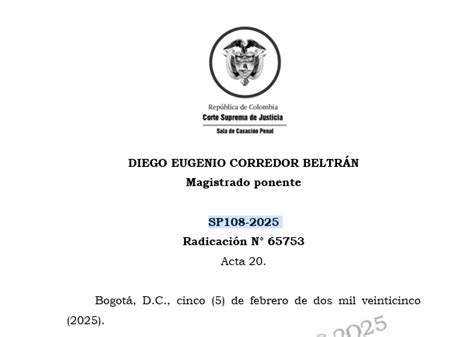 Violencia Intrafamiliar Agravada En Colombia Sentencia Sp108 2025 Y
