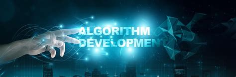 premium photo algorithm developer touching algorithm development word on global network connection