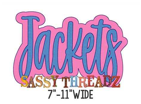 Jackets Bean Stitch Script Stacked Embroidery Download Sassy Threadz