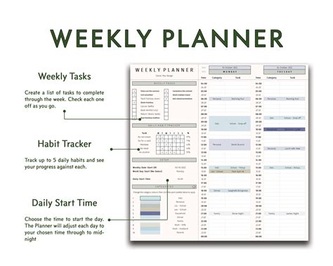 Weekly Timetable Template Excel