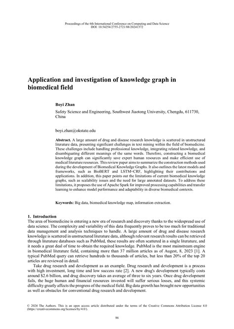 Pdf Application And Investigation Of Knowledge Graph In Biomedical Field