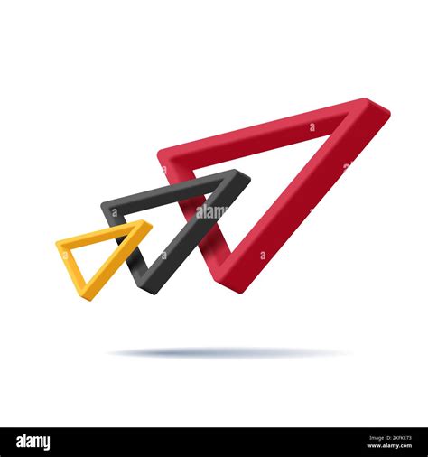 Abstract Arrow 3d Triangle Shapes Composed In Arrow Red Black And