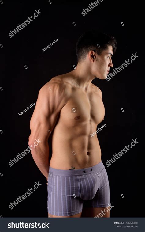 Portrait Man Without Clothes Black Background Foto Stock 1206828340 Shutterstock