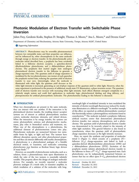 Pdf Photonic Modulation Of Electron Transfer With Switchable Phase
